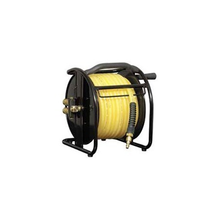 Amflo Amflo 545HR-RET Air Hose Reel, 3/8 in OD, MNPT, Polyurethane, Gold 545HR-RET | Zoro